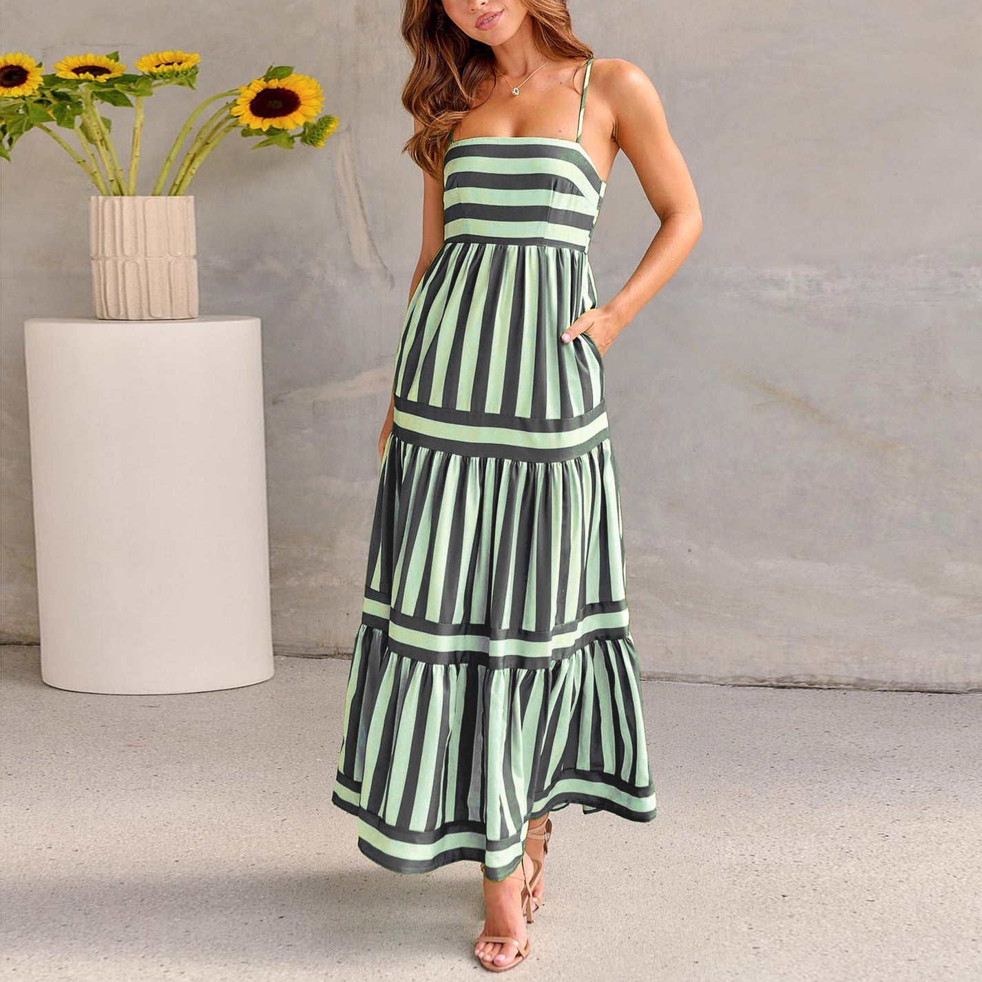 Asher Long Striped Dress – Pinkpie
